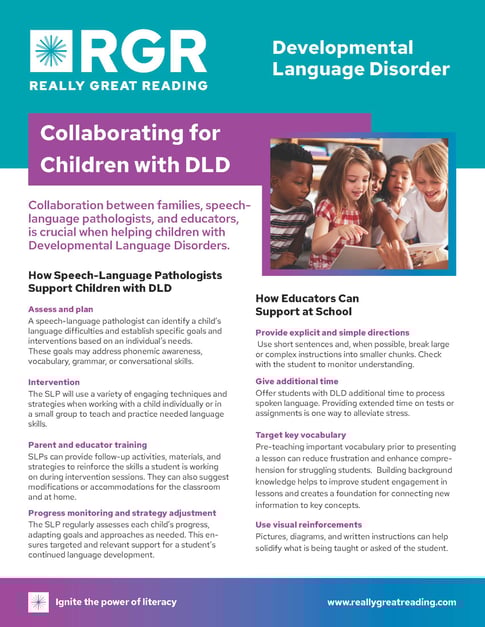 Collaborating with Children with DLD Form