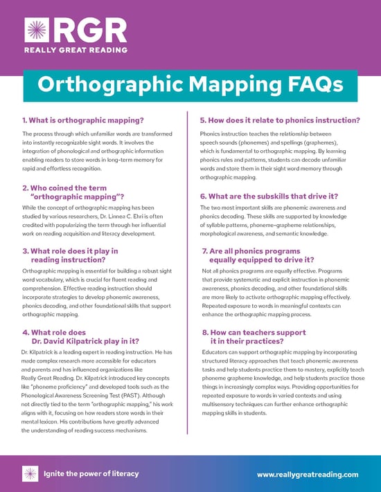 Orthographic Mapping FAQs